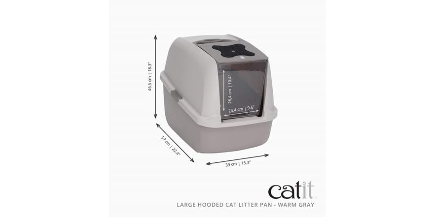 Catit Hooded Cat Litter Box - Grey