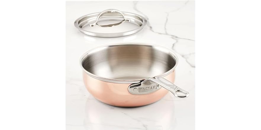 Hestan Copper 2Qt Saucier Pan with Lid