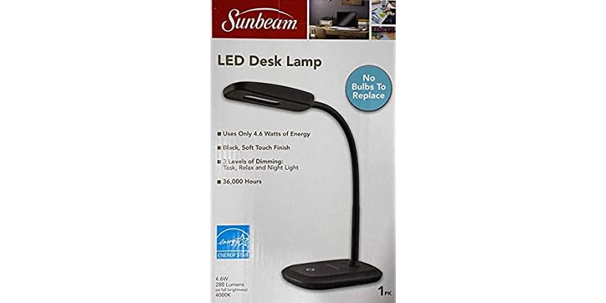 Sunbeam Flexible Neck LED Desk Lamp