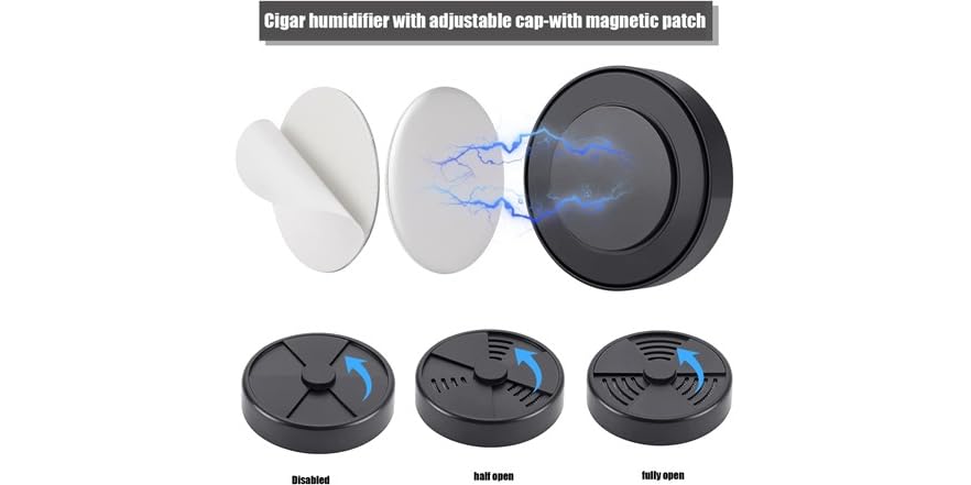 2 Pack Round Adjustable Cigar Humidifier