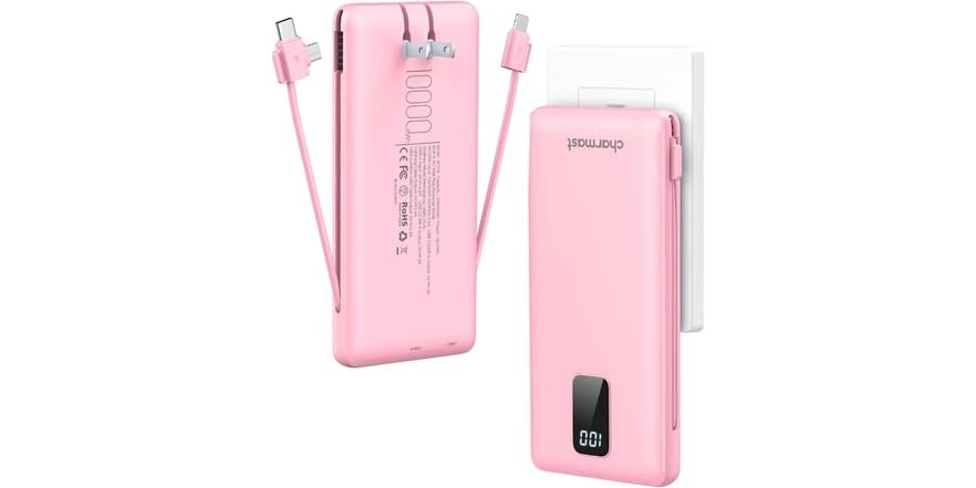 2 Pack 10000mAh Power Bank w/ Cables