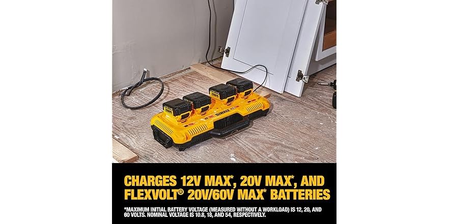 DEWALT DCB104 20V MAX* Rapid Charger, 4-Port