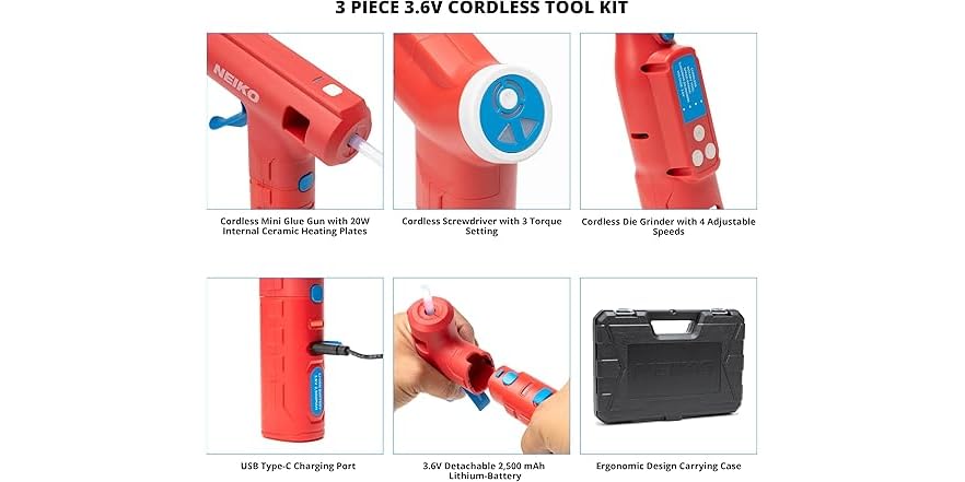 NEIKO Cordless Tool Set 3.6V Rotary Tool