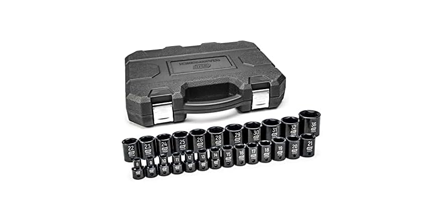 GEARWRENCH 25pc 1/2"dr 6pt Std Metric Socket Set
