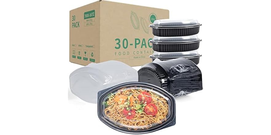 30 Pack Reusable To Go Food Containers