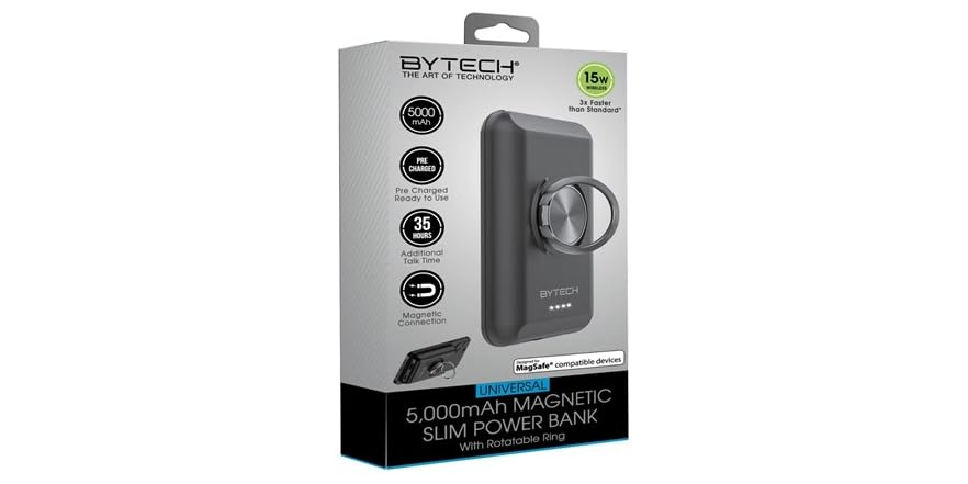 Bytech 15W 5,000 mAh MagSafe Wireless Powerbank
