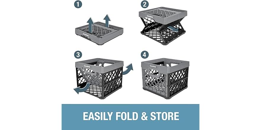 CleverMade Collapsible Milk Crate, 3PK - 25L