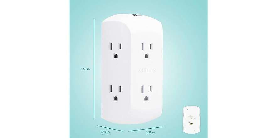 (2 & 3 Pack) Philips 6-Outlet Extender