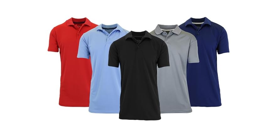 4Pk Asst Mens S/S Performance Polos (S-3XL)