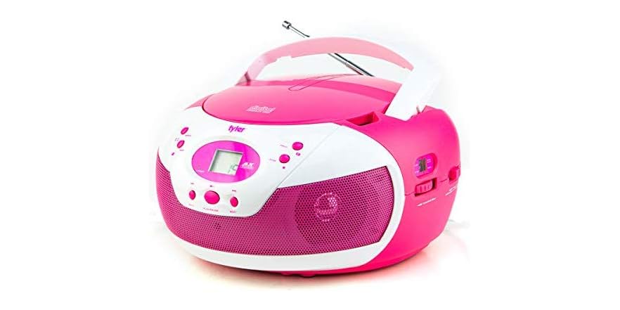 Tyler Portable Neon Pink Stereo CD Player