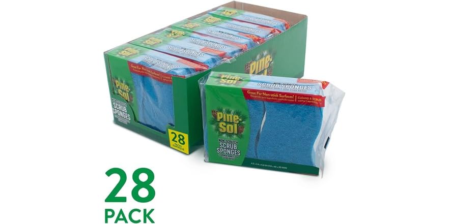 Pine-Sol Non-Scratch Scrub Sponges, Bulk 28 Pack