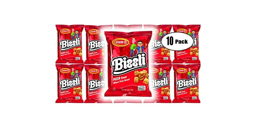 Osem Bissli Pizza Flavored Crunchy Wheat Snack, 10pk