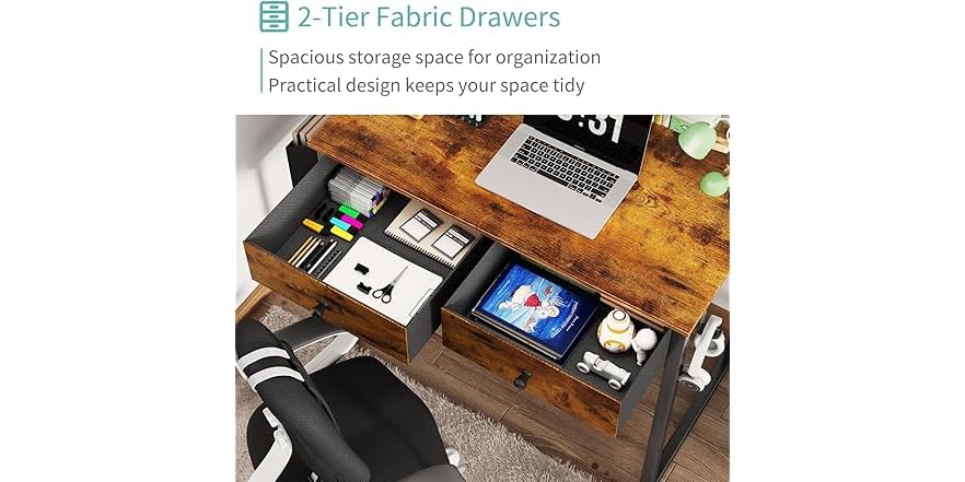 Lufeiya Office Desk with Drawers