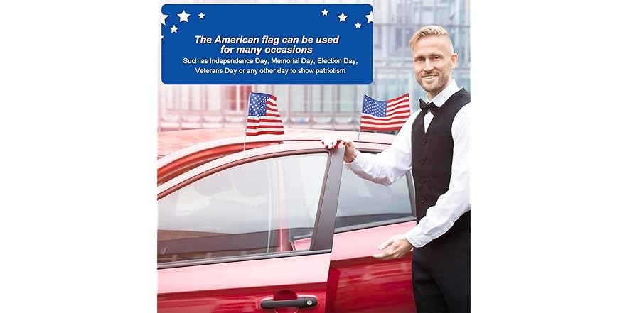 24 Pcs American Car Flag Window Clips