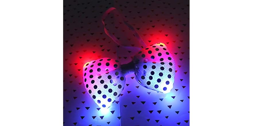 LED Light Up Flashing Sequin Bow Ties T
