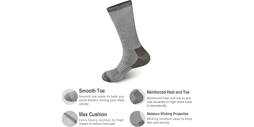 GKX Men's Moisture Wicking Socks 4-Pairs