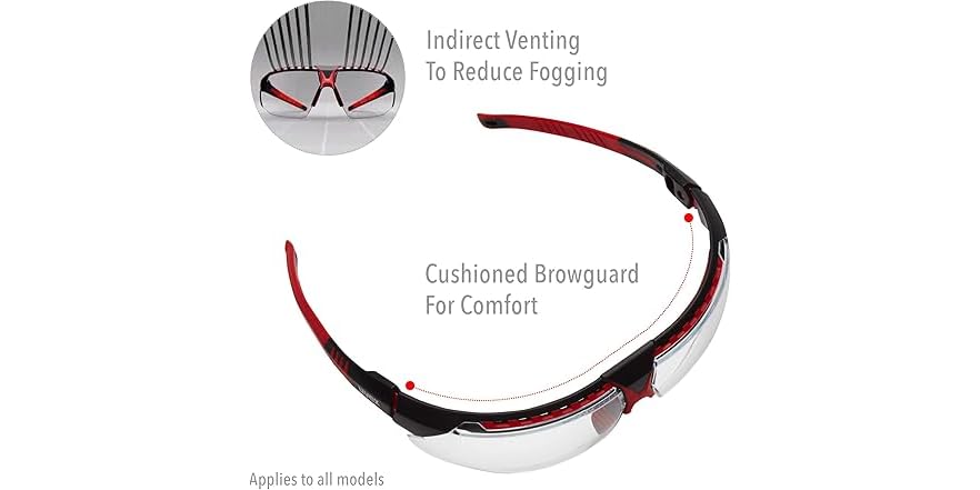 Uvex Honeywell Uvex by Avatar Safety Glasses, Red Frame with