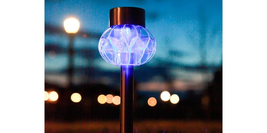 Aqua Blue Solar Stake Lights Set of 4
