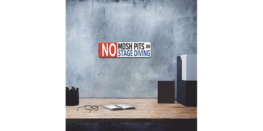 Metal Sign No Mosh Pits Stage Diving