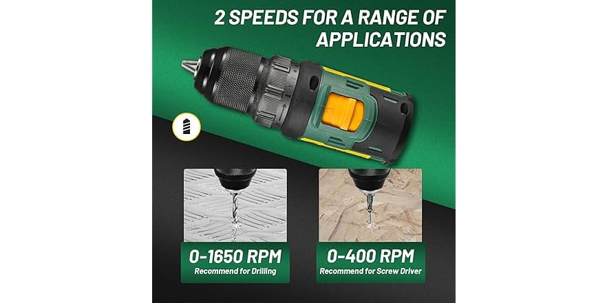 ALEAPOW D10 20V Cordless Brushless Drill Kit
