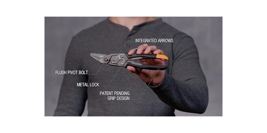 ToughBuilt - Left Cut Aviation Snips - One Handed Lock Operation - (TB ...