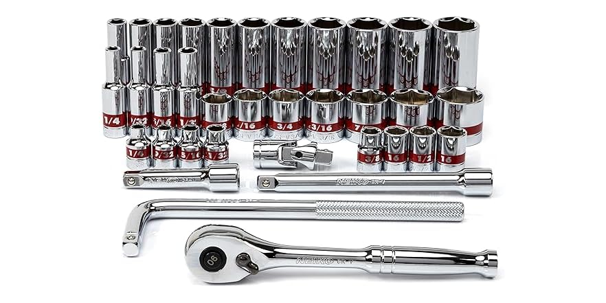 NEIKO 02511A 3/8” Socket Set (90 Tooth), 35pc