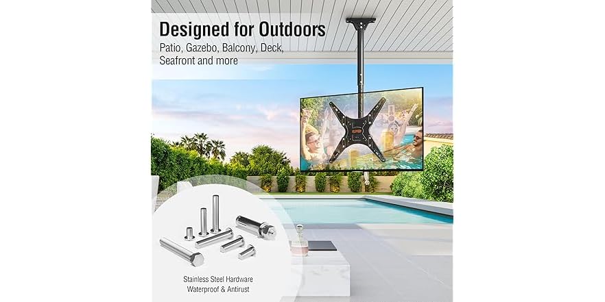 ELIVED Outdoor Ceiling TV Mount | 26-65in