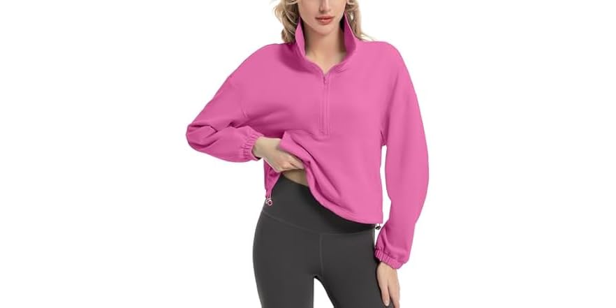 Quarter Zip Women's Cropped Pullover