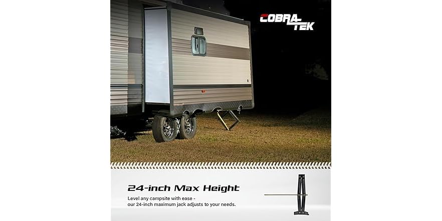 Cobra-Tek CBK-1124-PBK 2500 lbs Trailer Jack (24")
