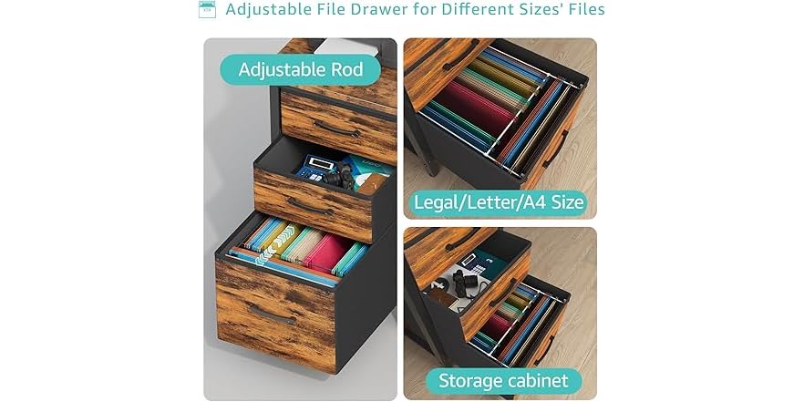 Lufeiya Desk with File Drawer Cabinet