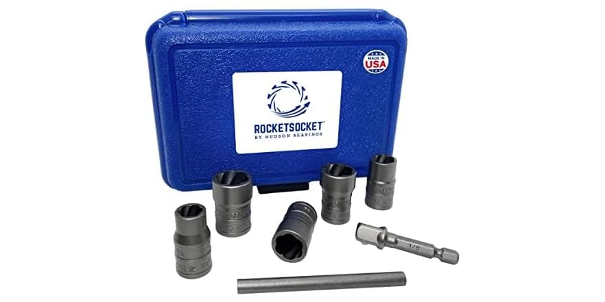 ROCKETSOCKET USA Made 7pc Extraction Socket Set
