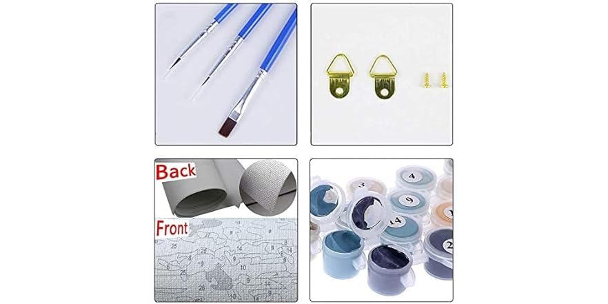 Paint By Number With Brushes & Acrylic