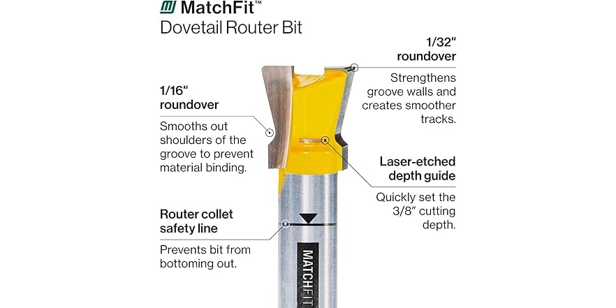 MICROJIG Matchfit MB-025-0514 Dovetail Router Bit