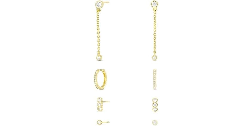 Amazon Essentials Bezel Earring Set