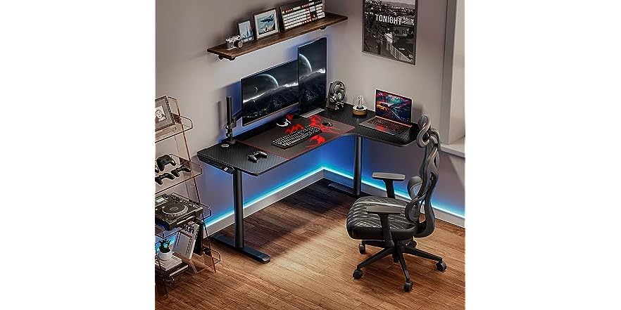 EUREKA L Shaped Gaming Desk 60 Inch L60