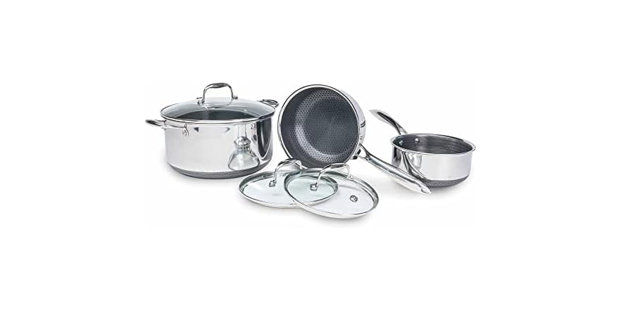 HexClad HC6MC Hexclad 6 Piece Pot Set 2, 3, and 8 Qt