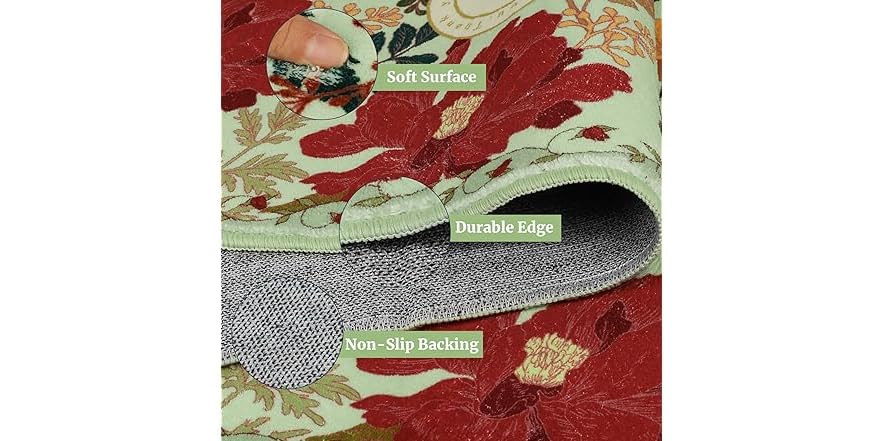 ROTTOGOON 2' x 3' Floral Hallway Runner Rug