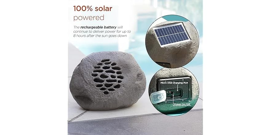 (PAIR) Alpine Corporation Solar Rock Speakers
