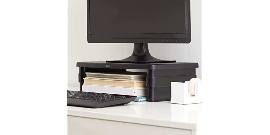 Amazon Basics Adjustable Monitor Riser Desk Stand
