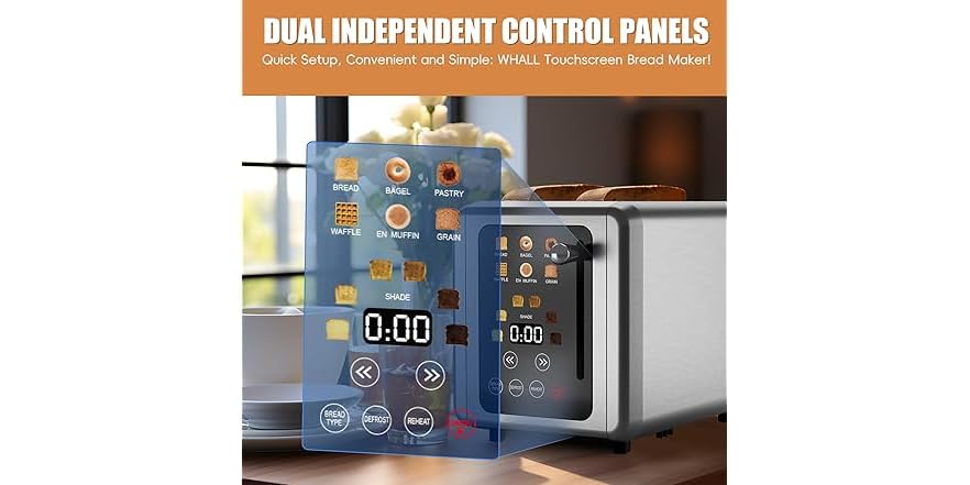 Touch Screen Stainless Steel Toaster (Open Box)