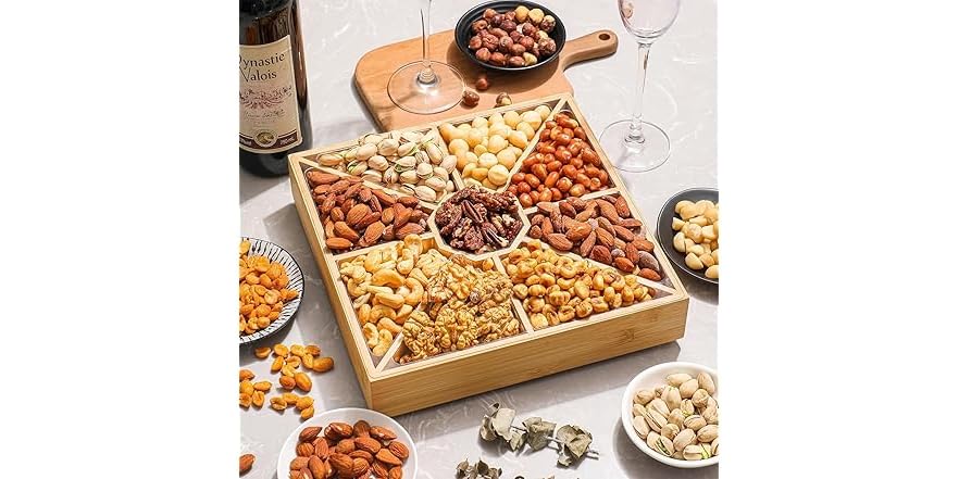 Mixed Nuts Gift Basket 2 LB Platter 8 Assortments