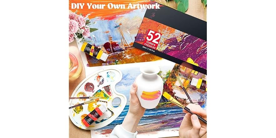 Caliart 52 Colors Acrylic Paint Set