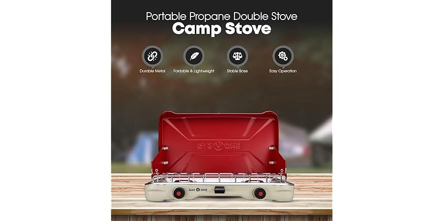 GasOne Portable Camping Stove - Red