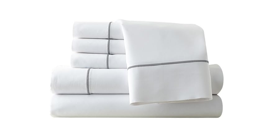 Italian Hotel Collection 1000TC 6Pc Embroidered Sheet Set