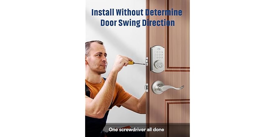 ELAMOR M19 SN Keyless Lever Door Lock Sanded Nickel