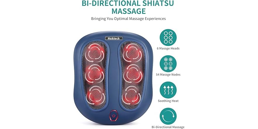 Nekteck Shiatsu 360° Foot Massager with Heat
