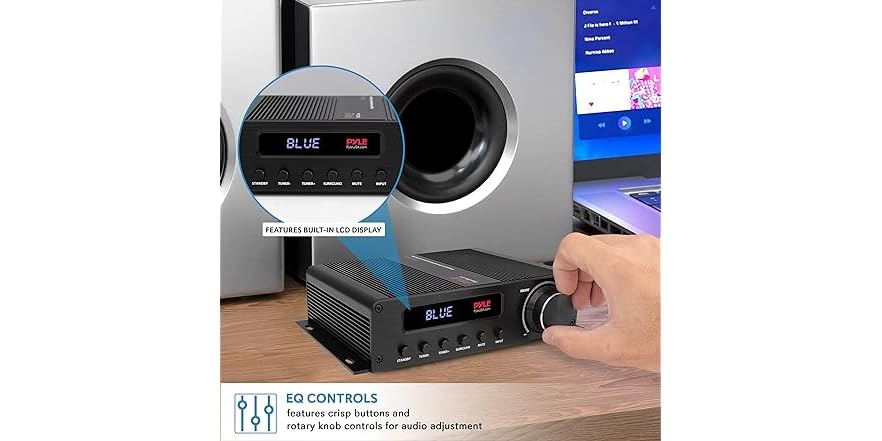 (NEW) Pyle 100W 5-Channel Wireless Bluetooth Home Audio Amplifier