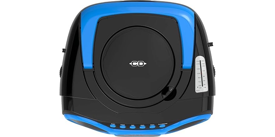 Portable CD Boombox w/AM/FM, Blue/Black
