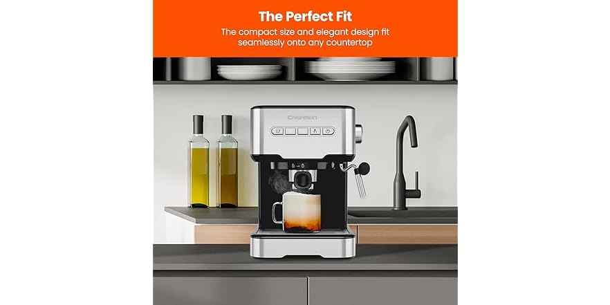 Chefman 6-in-1 Espresso Machine w/Steamer (Open Box)