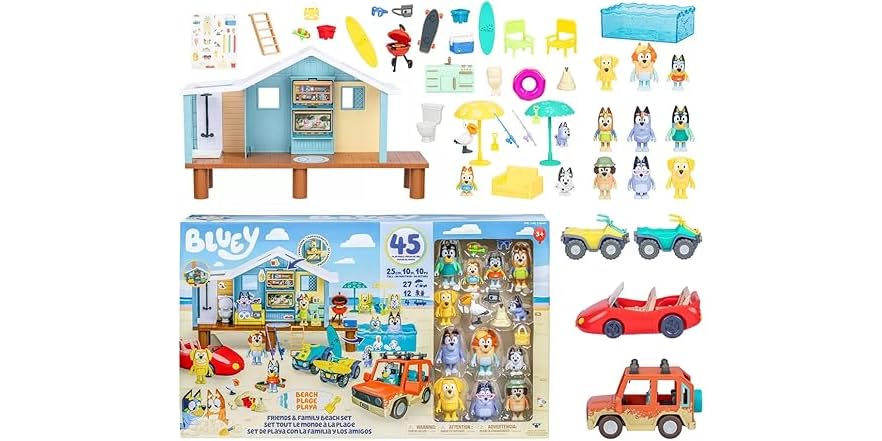 bluey store bluey 45pc Bluey Friends & Family Beach Set- Ho (Open Box)